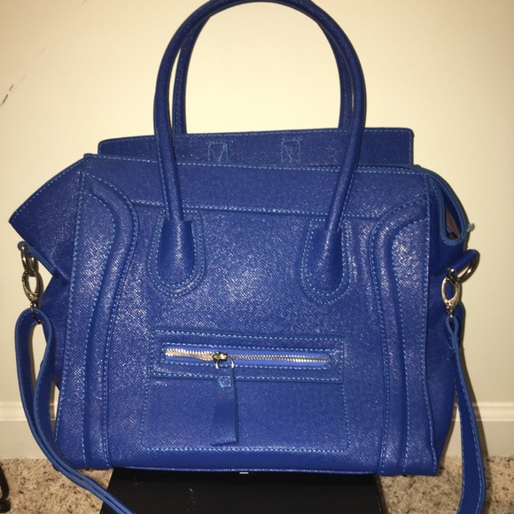Bags | Blue Satchel Bag | Poshmark